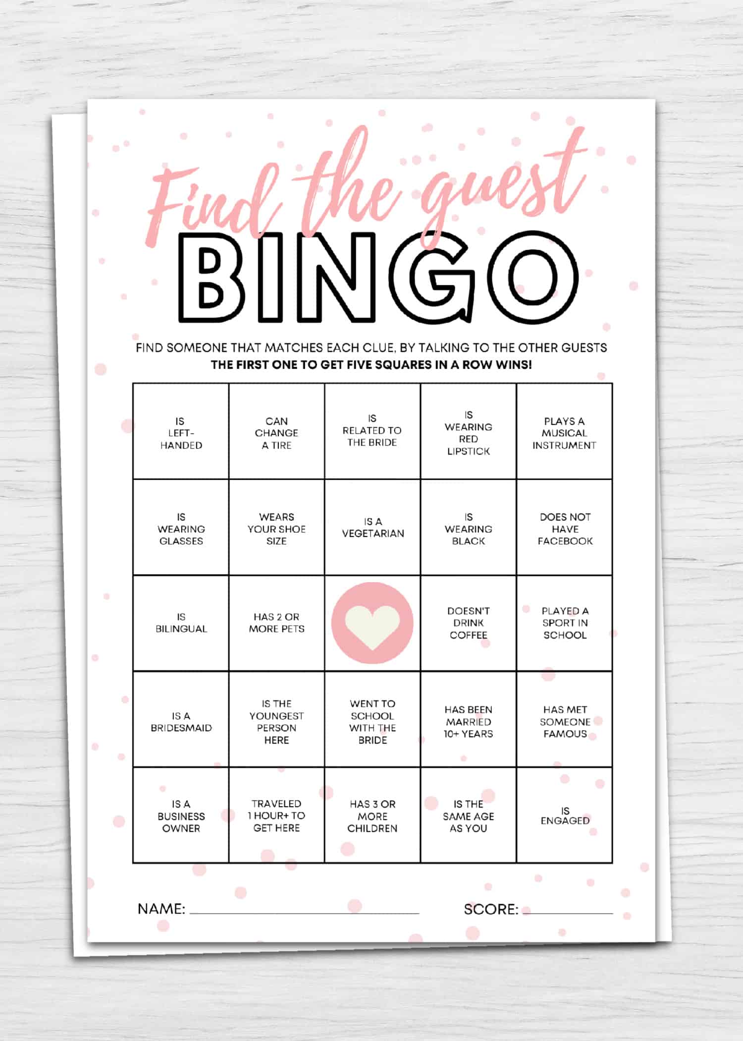 Find The Guest Bingo Free Printable Get Your Hands On Amazing Free 