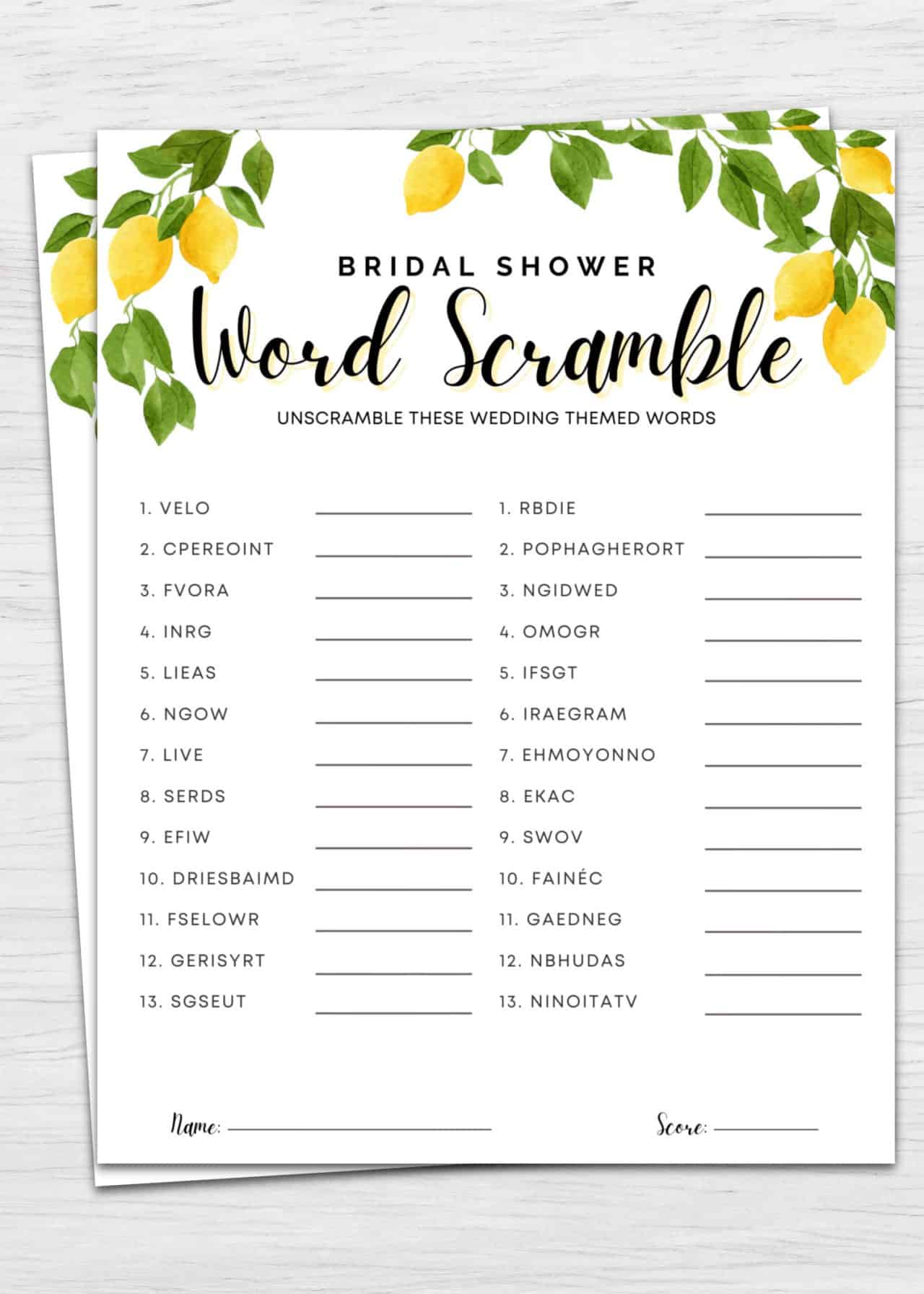 7 Lemon Theme Bridal Shower Games Your Guests Will Love