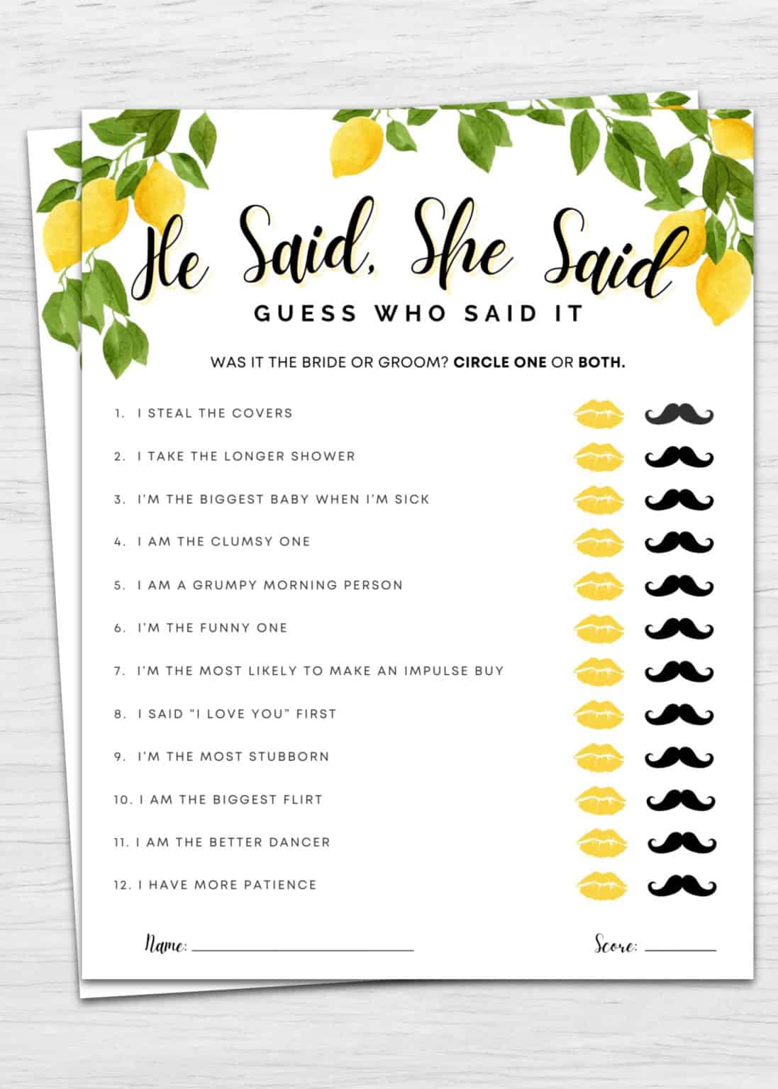 7 Lemon Theme Bridal Shower Games Your Guests Will Love