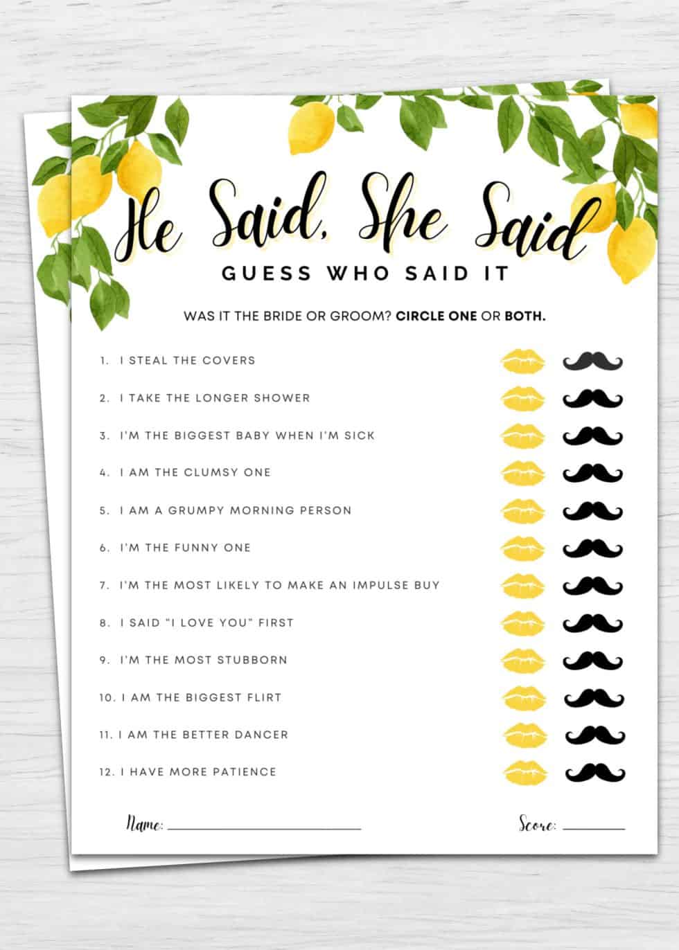 7 Lemon Theme Bridal Shower Games Your Guests Will Love