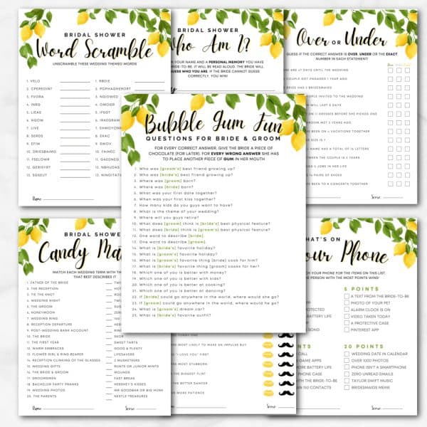 7 Lemon Theme Bridal Shower Games Your Guests Will Love