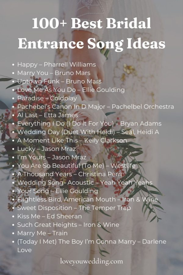 100+ Bridal Entrance Songs For The Wedding Party
