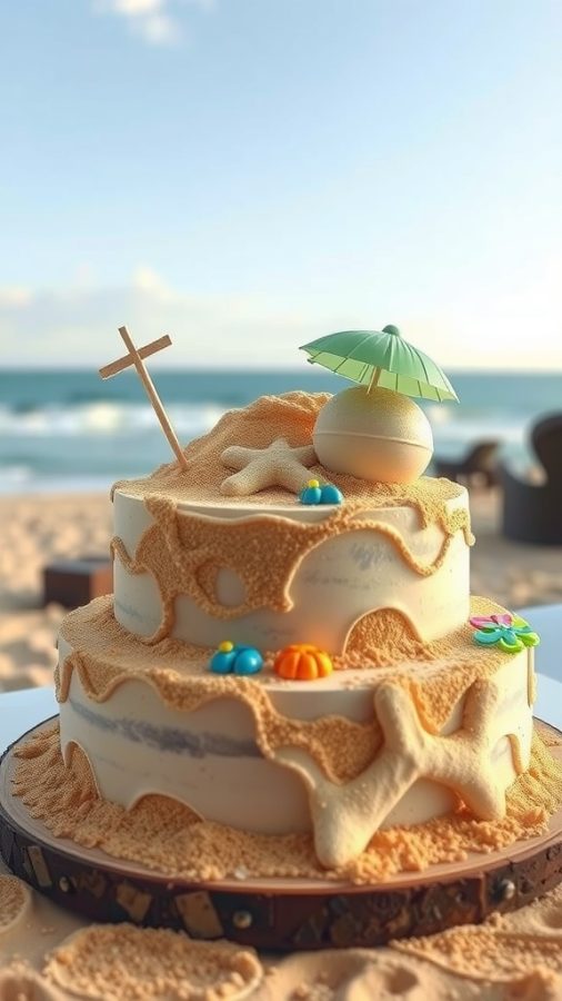19 Beach Wedding Cakes That Are Making Waves