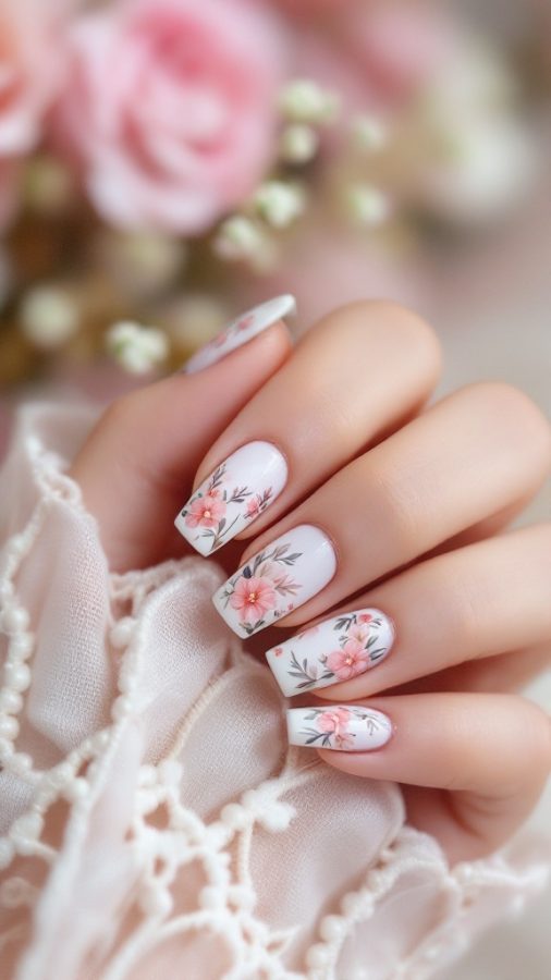 19 Stunning Square Wedding Nail Designs for Brides