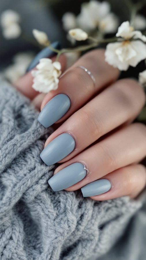 15 Stunning Dusty Blue Wedding Nail Ideas You’ll Love