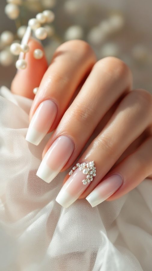 17 Stunning Pearl Wedding Nail Ideas for Brides