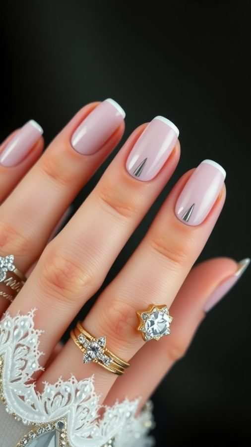22 Stunning Chrome Wedding Nail Designs for Brides