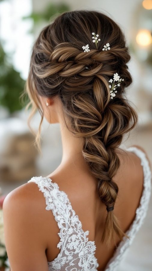 20 Stunning Half Up Half Down Braid Hairstyles for Bridesmaids