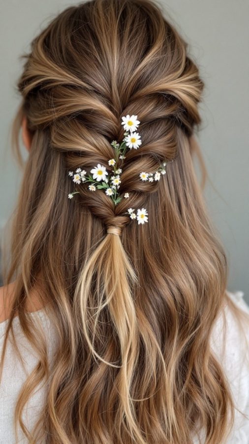 20 Stunning Half Up Half Down Braid Hairstyles for Bridesmaids