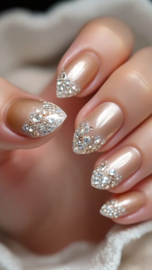 15 Stunning Champagne Wedding Nail Ideas for Your Big Day