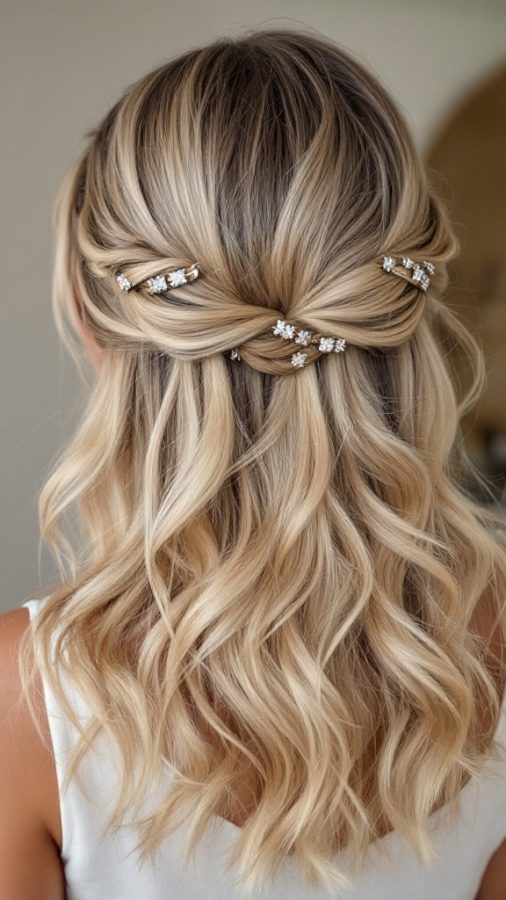 15 Stunning Half Up Half Down Wedding Hairstyles for Medium Length Hair