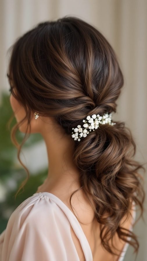 15 Stunning Hairstyles for Bridesmaids in One-Shoulder Dresses