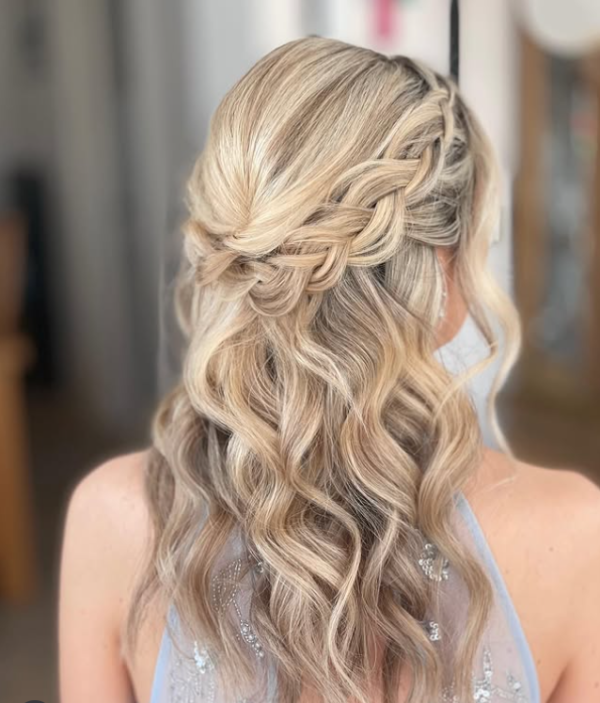 20 Stunning Half Up Half Down Braid Hairstyles for Bridesmaids